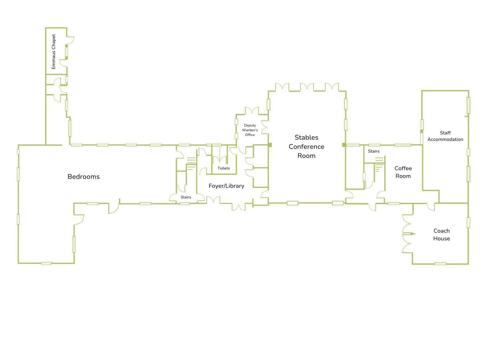 Map of the Buildings - Launde Abbey